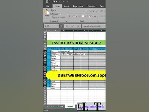 Insert Random Number in Excel #shorts #randomnumbers #exceltips @learningtech1 - YouTube