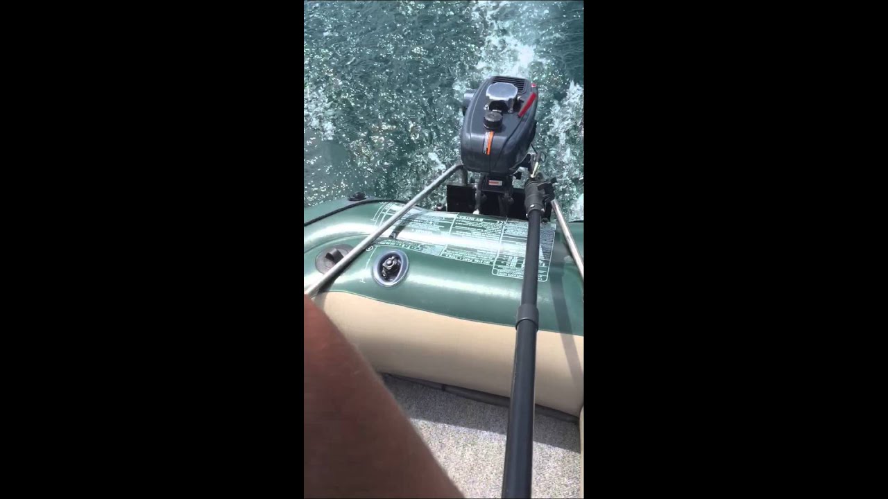 Seahawk 4 with new Hangkai 3.5 hp outboard. (Very loud) - YouTube