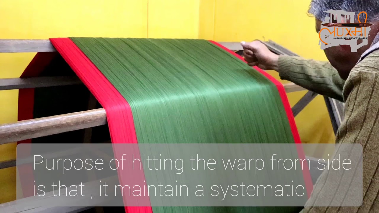 1st step of weaving with warping _ manual technique kullu textile - YouTube