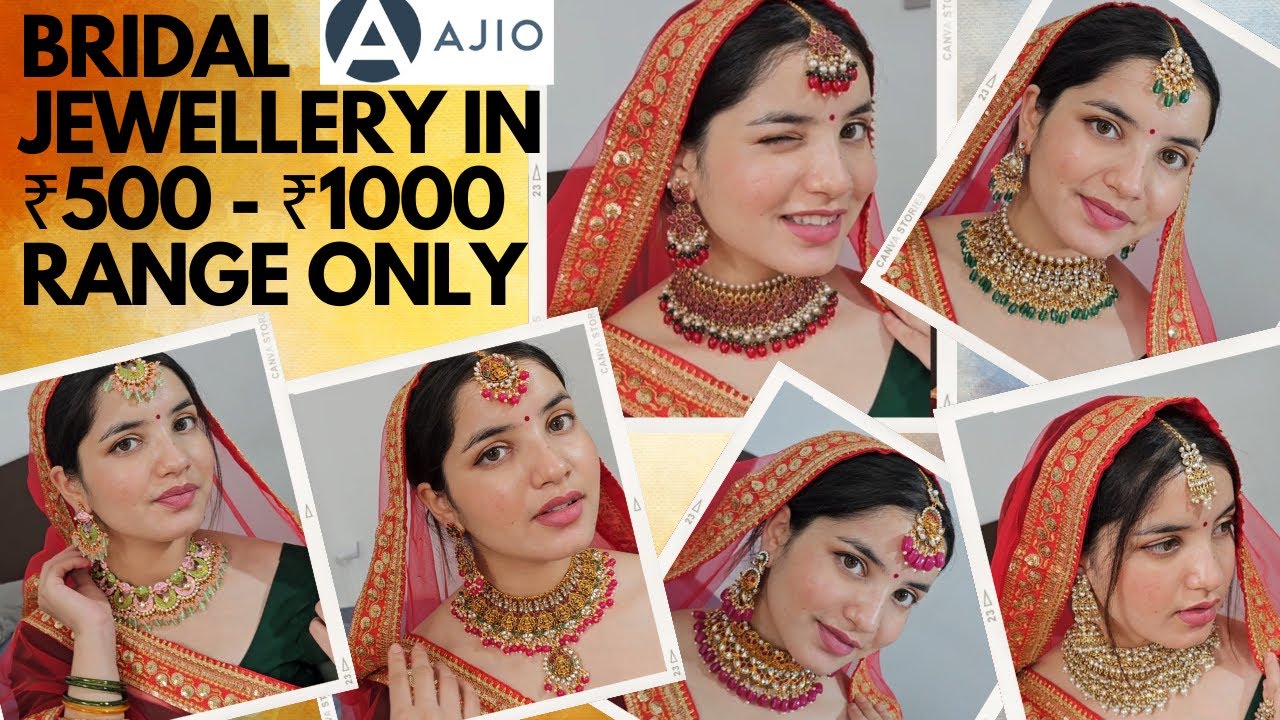 Ajio Bridal Jewellery Haul ₹500-₹1000 only -Bridal Jewellery Haul-Ajio ...