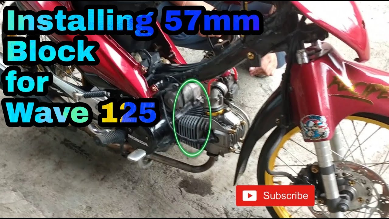 How to Install 57mm Block for Wave 125 - YouTube