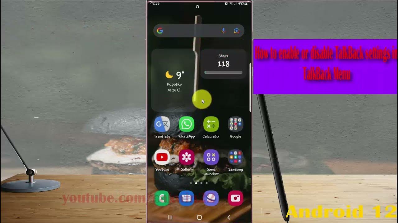 Samsung Galaxy S22 Ultra : How to enable or disable TalkBack settings in TalkBack Menu - YouTube