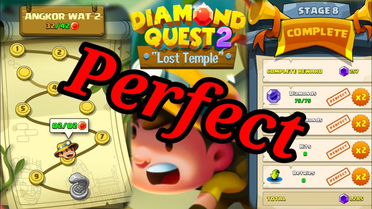 Diamond Quest 2 Lost Temple Angkor Wat 2 Stage 8 (Perfect Play) - YouTube