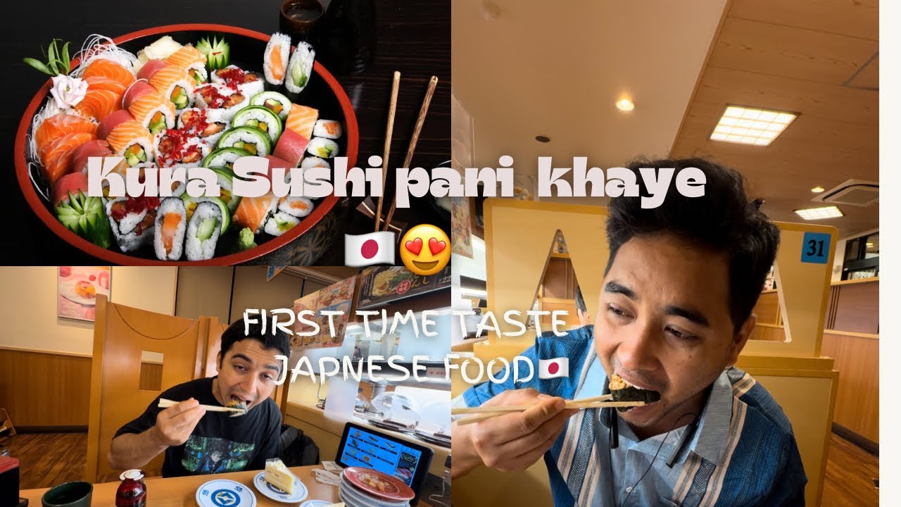 Trying japanese food for the first time 😍🇯🇵#japanesefood #kurasushi - YouTube