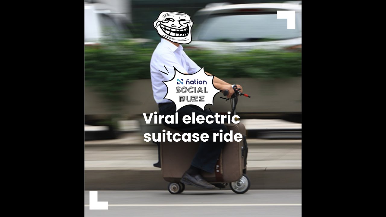 Viral electric suitcase ride - YouTube