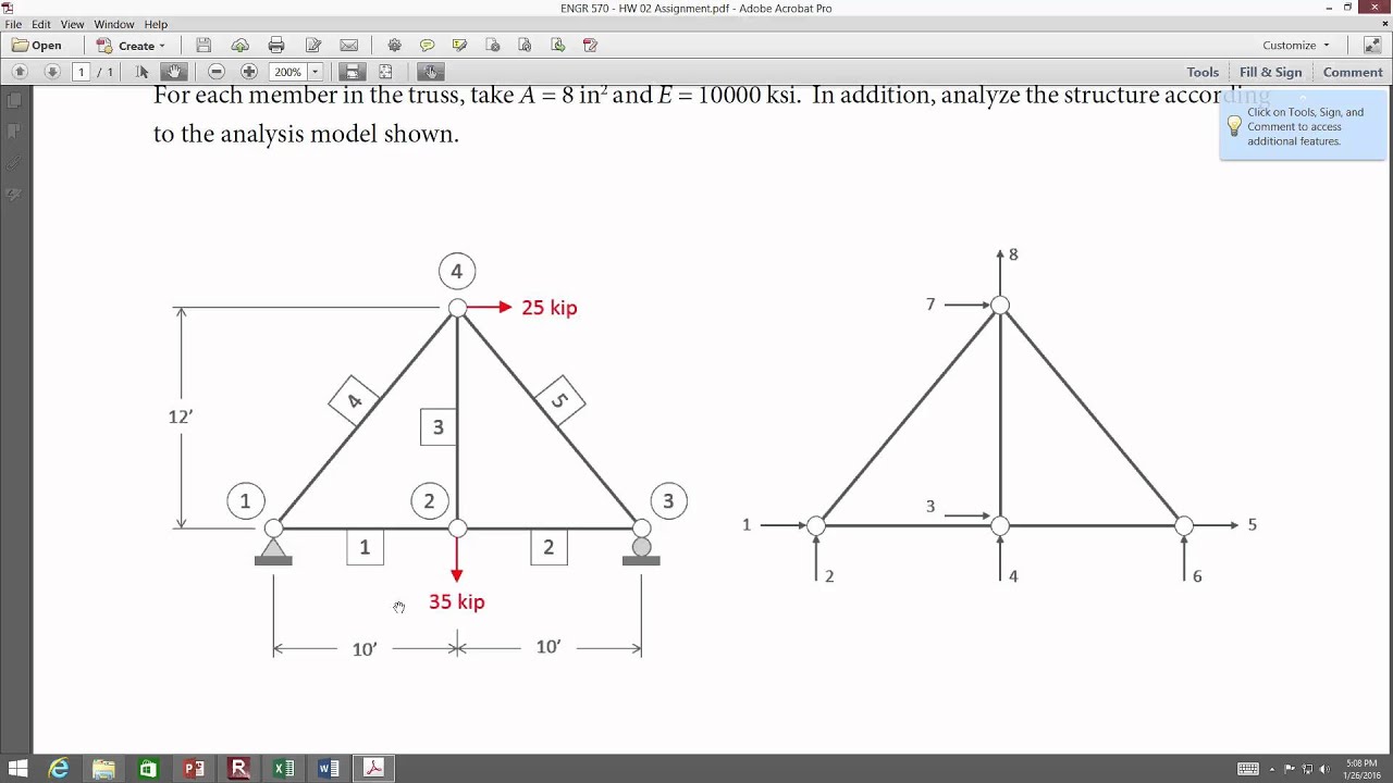 Excel For Civil Engineers Excel Program For 2d Truss