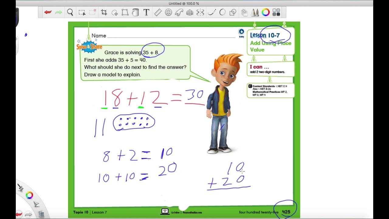 SAVVAS math Lesson 10-7 (grade 1) - YouTube