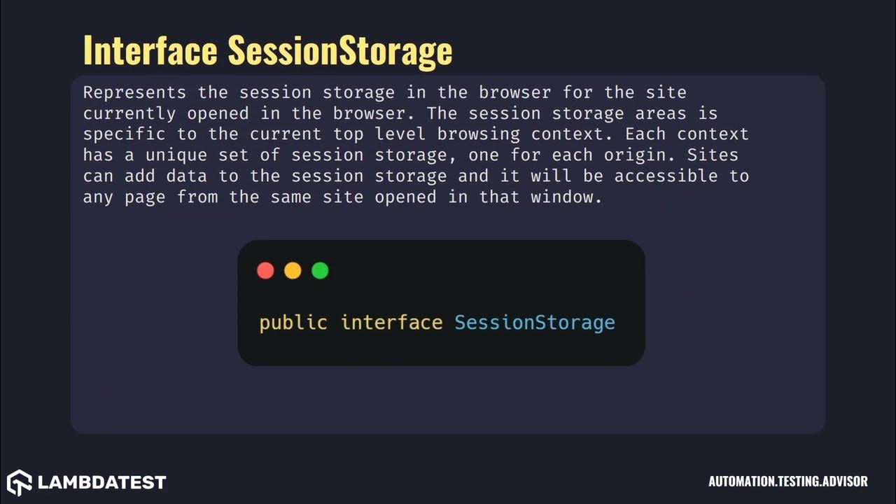 org openqa selenium html5 Selenium Interface SessionStorage with example - YouTube