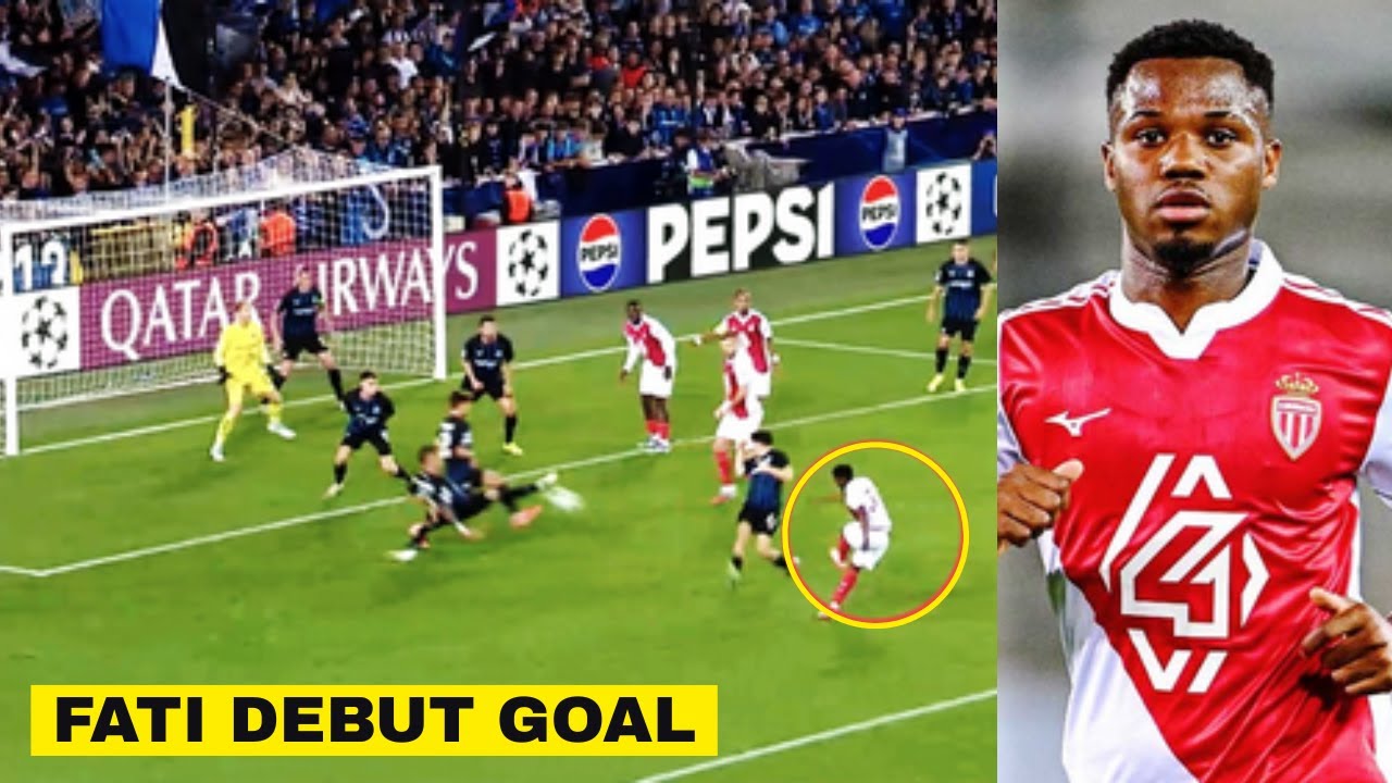Ansu Fati Scored on AS Monaco Debut in Champions League - YouTube