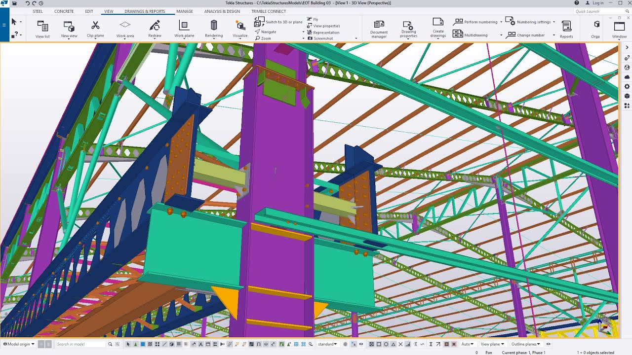 Heavy Steel Building with EOT | Tekla Structures - YouTube