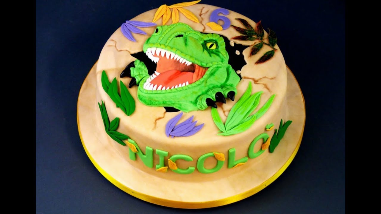 T-Rex 2D in pasta di zucchero - YouTube