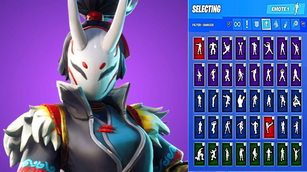 🔥 NARA SKIN SHOWCASE WITH ALL FORTNITE DANCES & EMOTES 😱 - YouTube