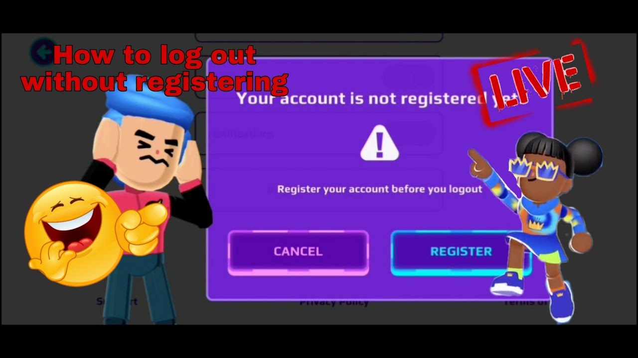 HoW to log out with registering! ( IN pkxd™ - YouTube