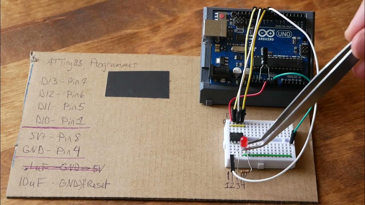 ATTiny85 - Introducing the ATTiny85-Hat Programming Shield for Arduino Uno - YouTube