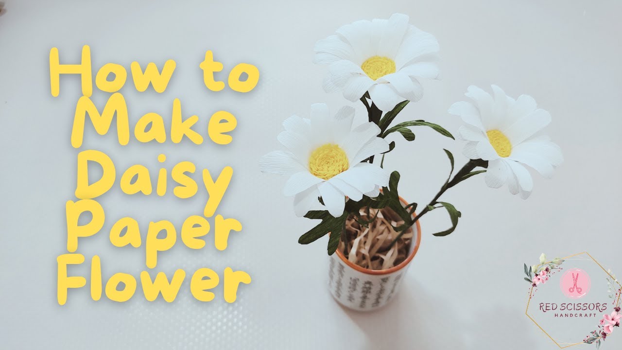 How to Make Easy Daisy Paper Flower | Crepe Paper Flower - YouTube