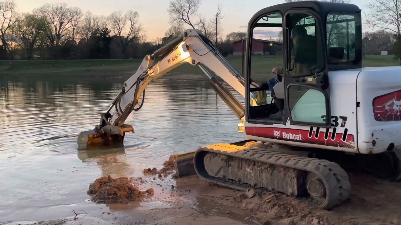 Digging 900 Yards Fill Dirt Bobcat 337 Excavator - YouTube
