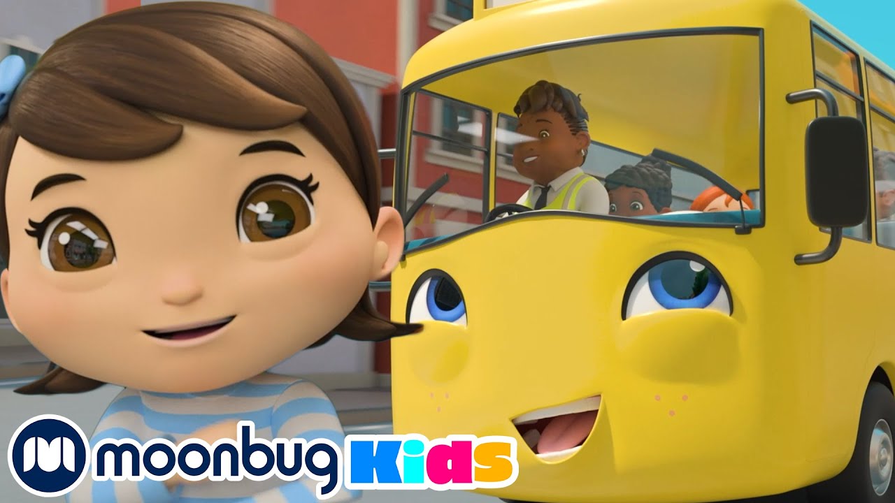 Lellobee | School Bus Song! | Learn | ABC 123 Moonbug Kids | Fun ...