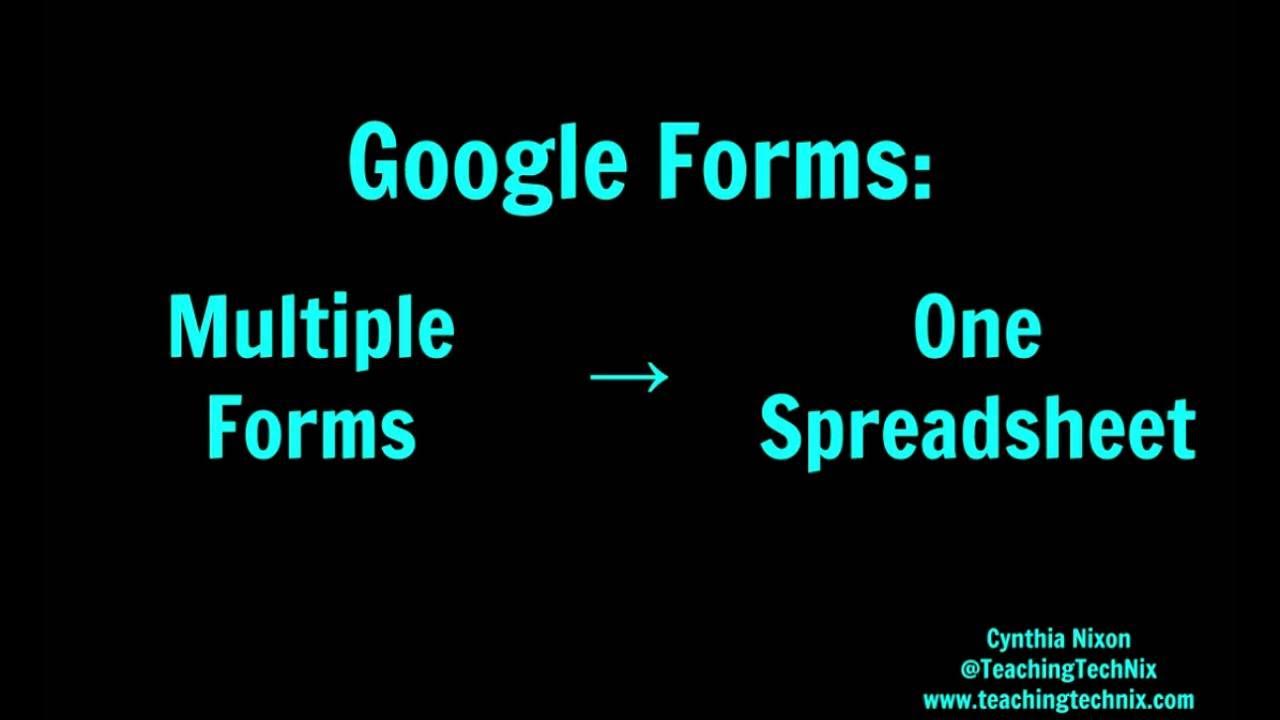 Google Forms: Multiple Forms to One Spreadsheet - YouTube
