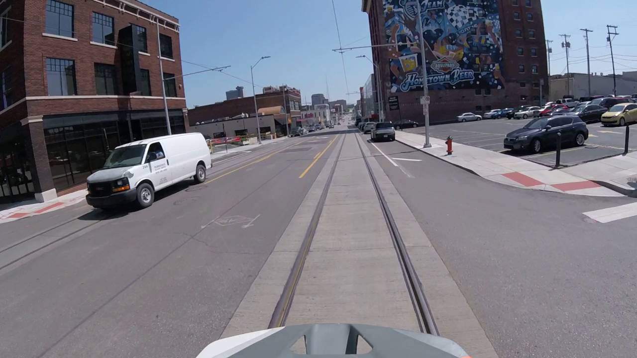 Jumping the new trolley tracks. - YouTube