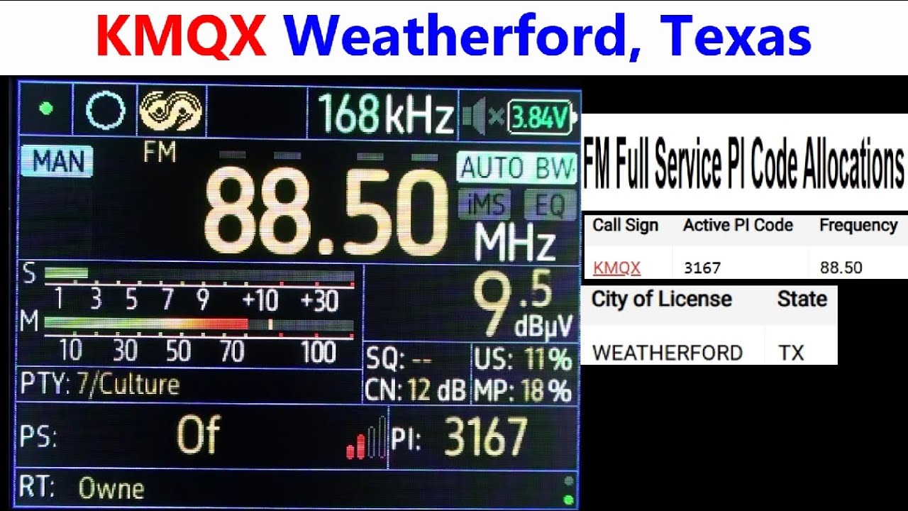 88.5 KMQX - Weatherford, Texas captada en Zapopan (oeste), México - YouTube