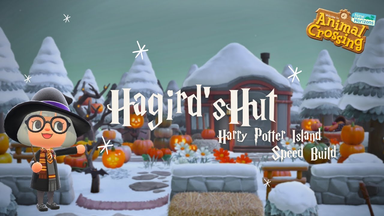 Forbidden Forest & Hagrid's Hut | ACNH Harry Potter Island Speed Build ...