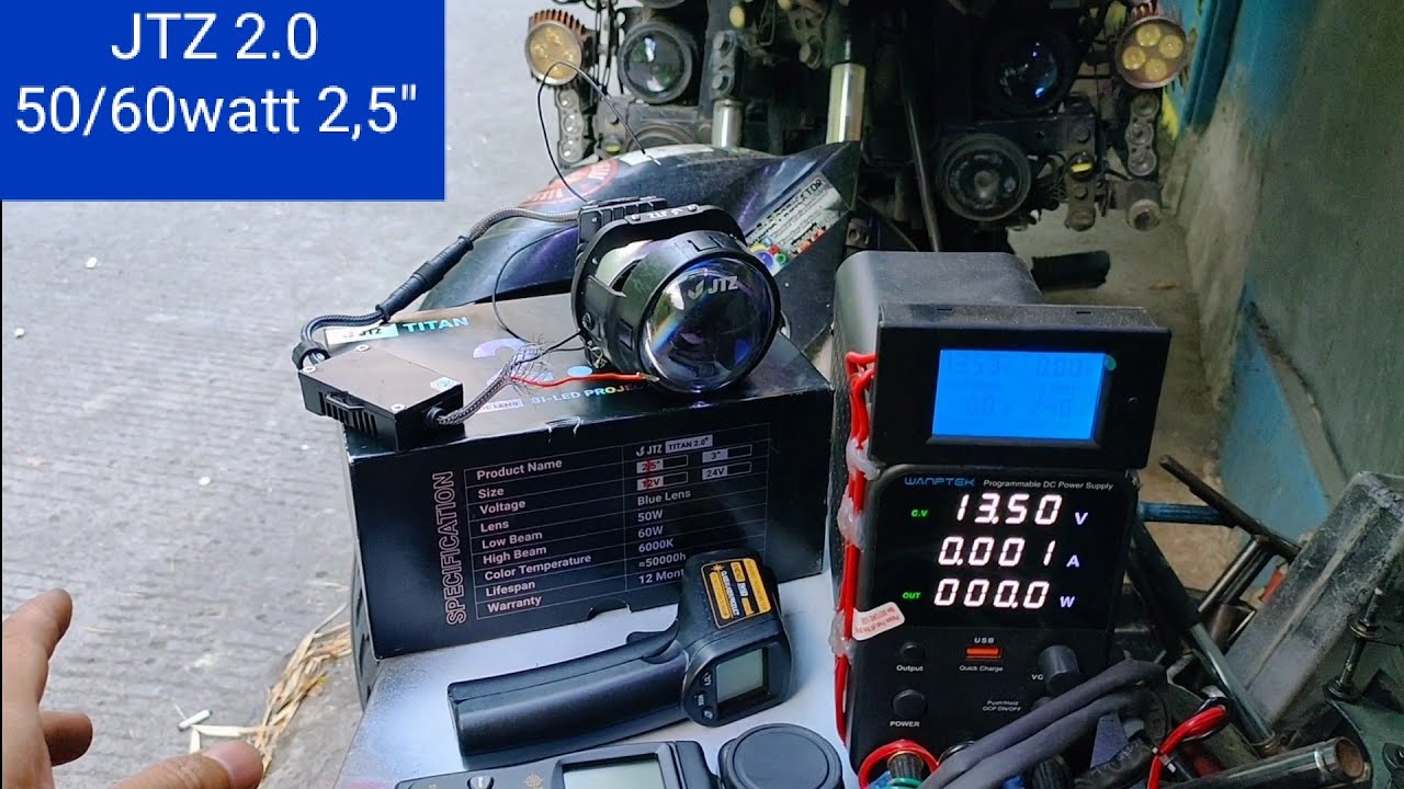 JTZ 2.0 50/60watt 2,5" 6000kelvin sinar otomotif - YouTube