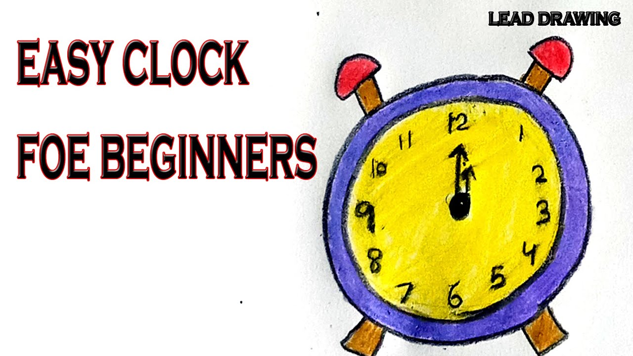 Create easy clock step by step with lead drawing - YouTube