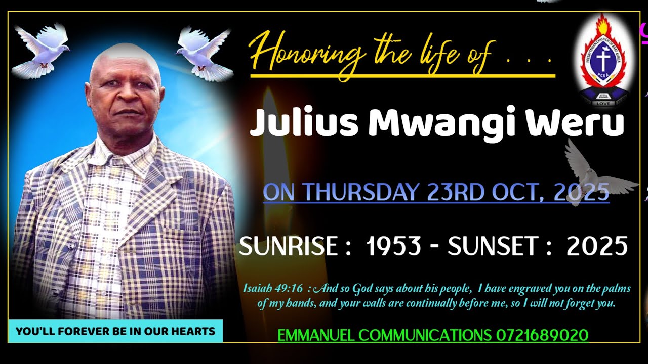 Burial Ceremony of the late Julius Mwangi Weru - YouTube
