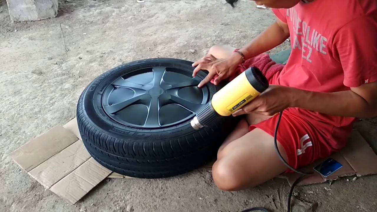 Wrapping rims / pasang stiker velg agya - YouTube