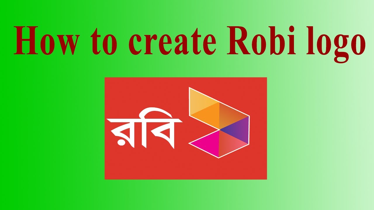 How to create logo easy: Robi Logo Design - YouTube