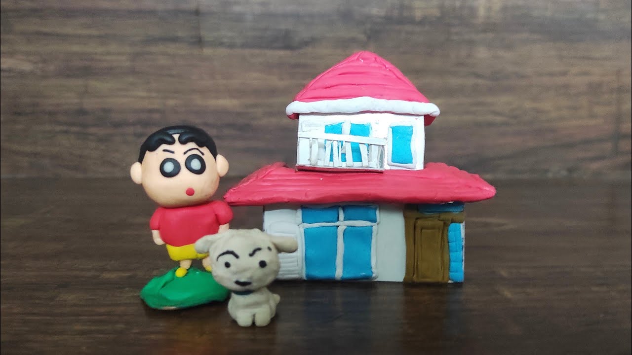 making shin chan's house with clay | shin-chan's house clay art | shin ...