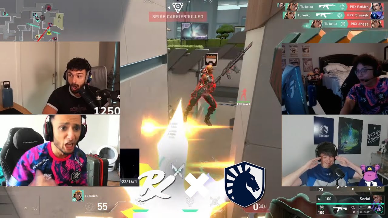 Valorant Pros/Streamers Reacting to PRX vs TL Top Moments - YouTube