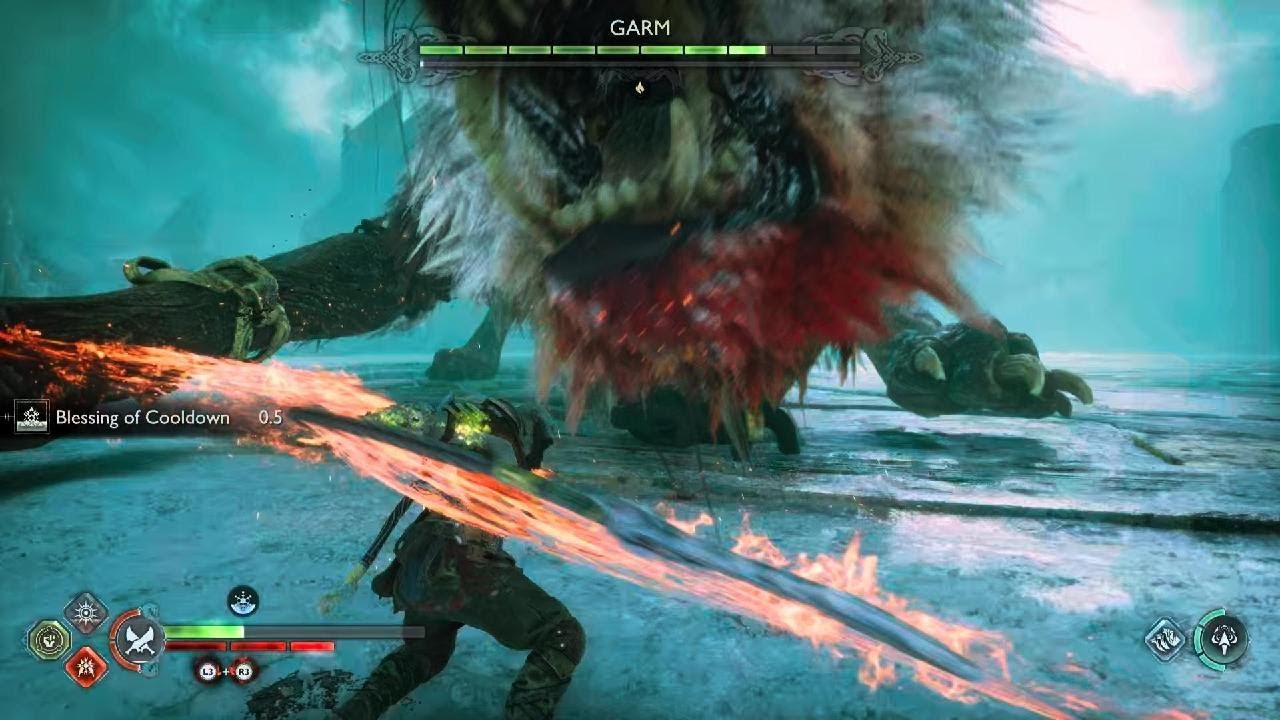 God of War Ragnarök Garm/Fenrir Helheim Battle - YouTube