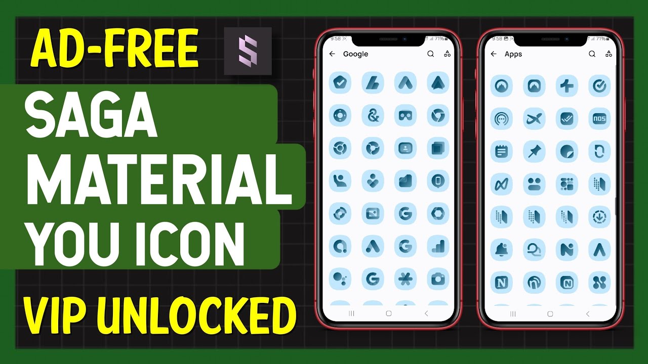 Best Free Saga Material You Icon Pack App for Android - YouTube