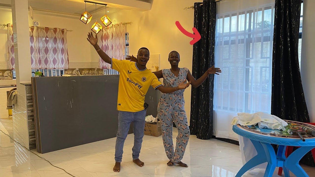 FINALLY!!THE NEW LOOK OF OUR HOUSE||CURTAINS INSTALLATION - YouTube