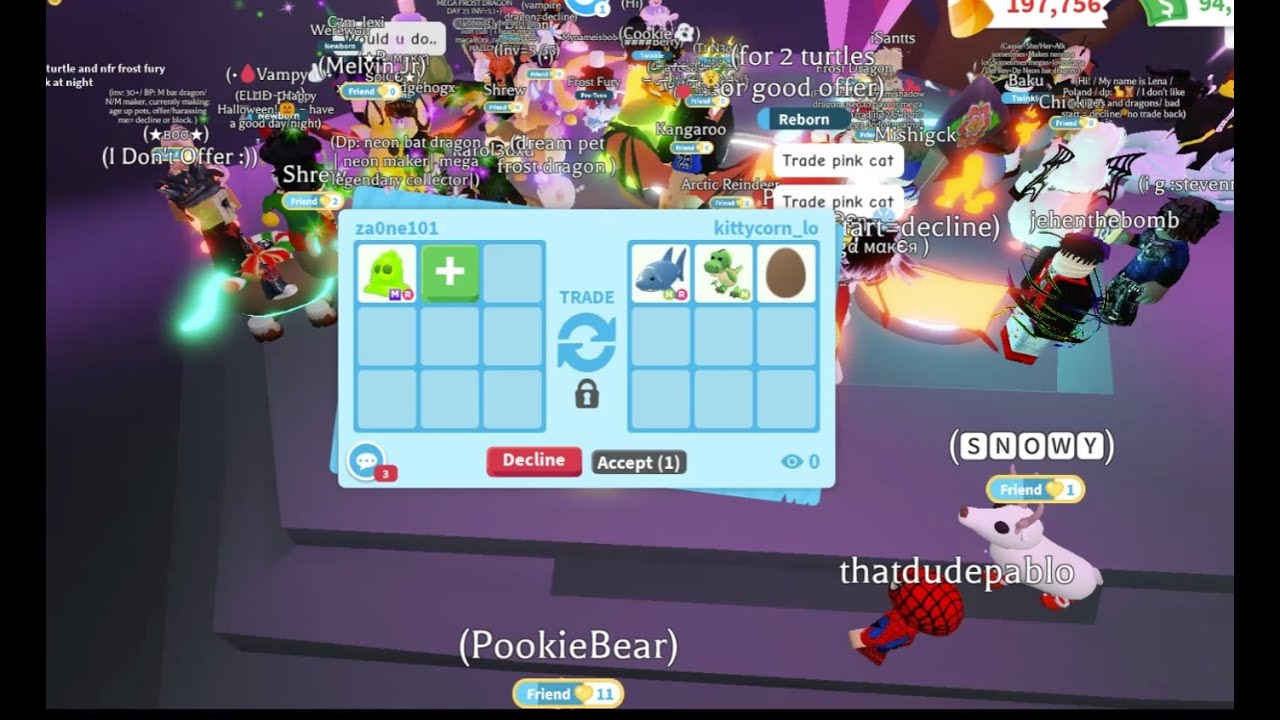 Trading a Mega Slime In Adopt Me - YouTube