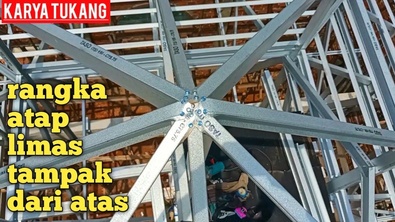 CARA MEMASANG RANGKA ATAP LIMAS TINGKAT 2 ATAP MUSHOLLA DARI BAJA RINGAN - YouTube