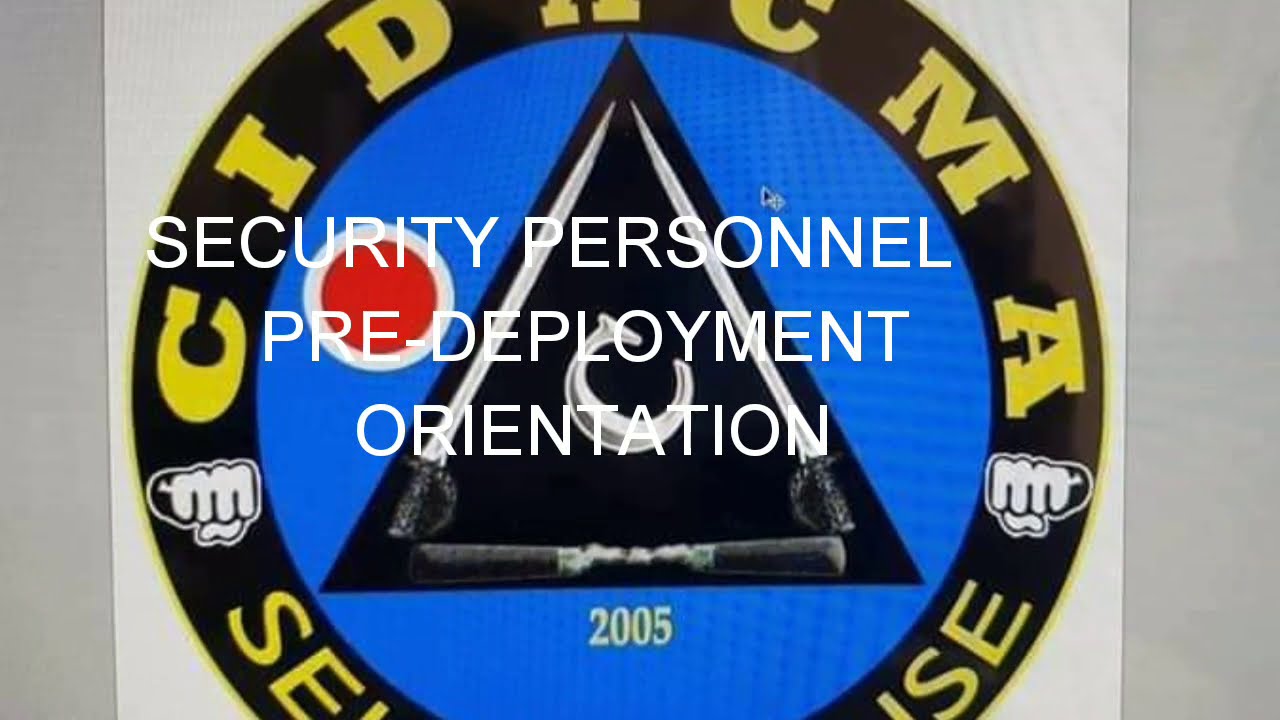CIDACMA / Security Personnel Orietation Training [SPOT] - YouTube
