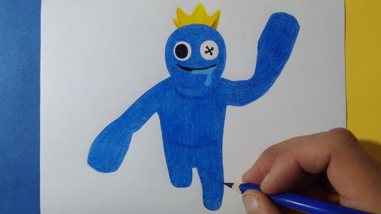 Dibujando a Blue | Rainbow Friends - Roblox | Drawing Blue - YouTube