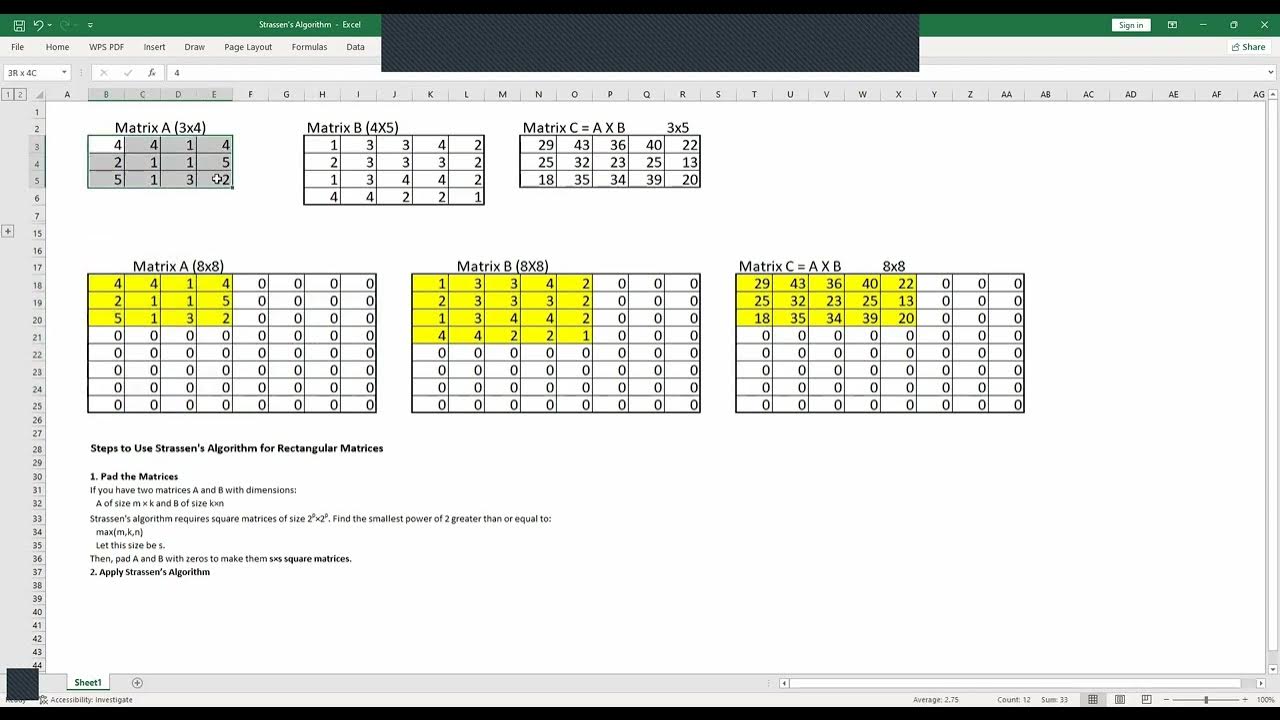 How to use Strassen’s Matrix Multiplication for rectangular matrices ...