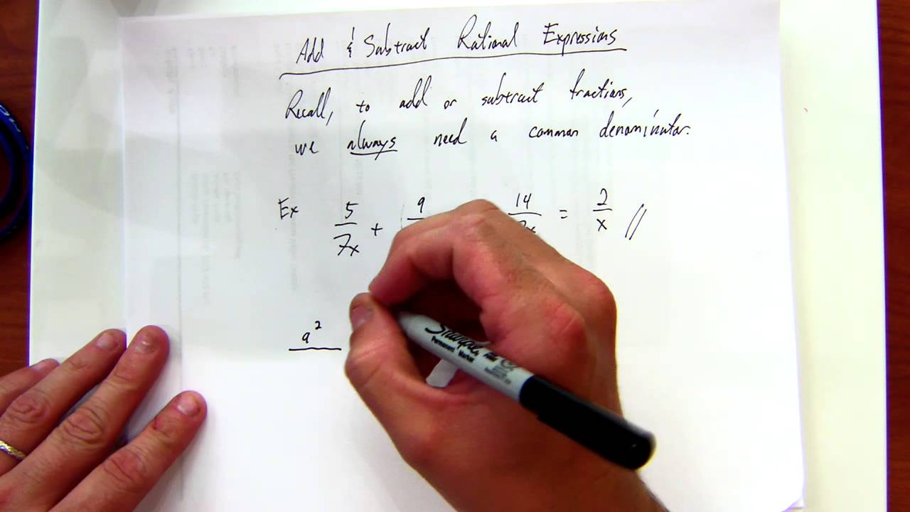Adding and Subtracting Rational Expressions (2 easy examples) - YouTube