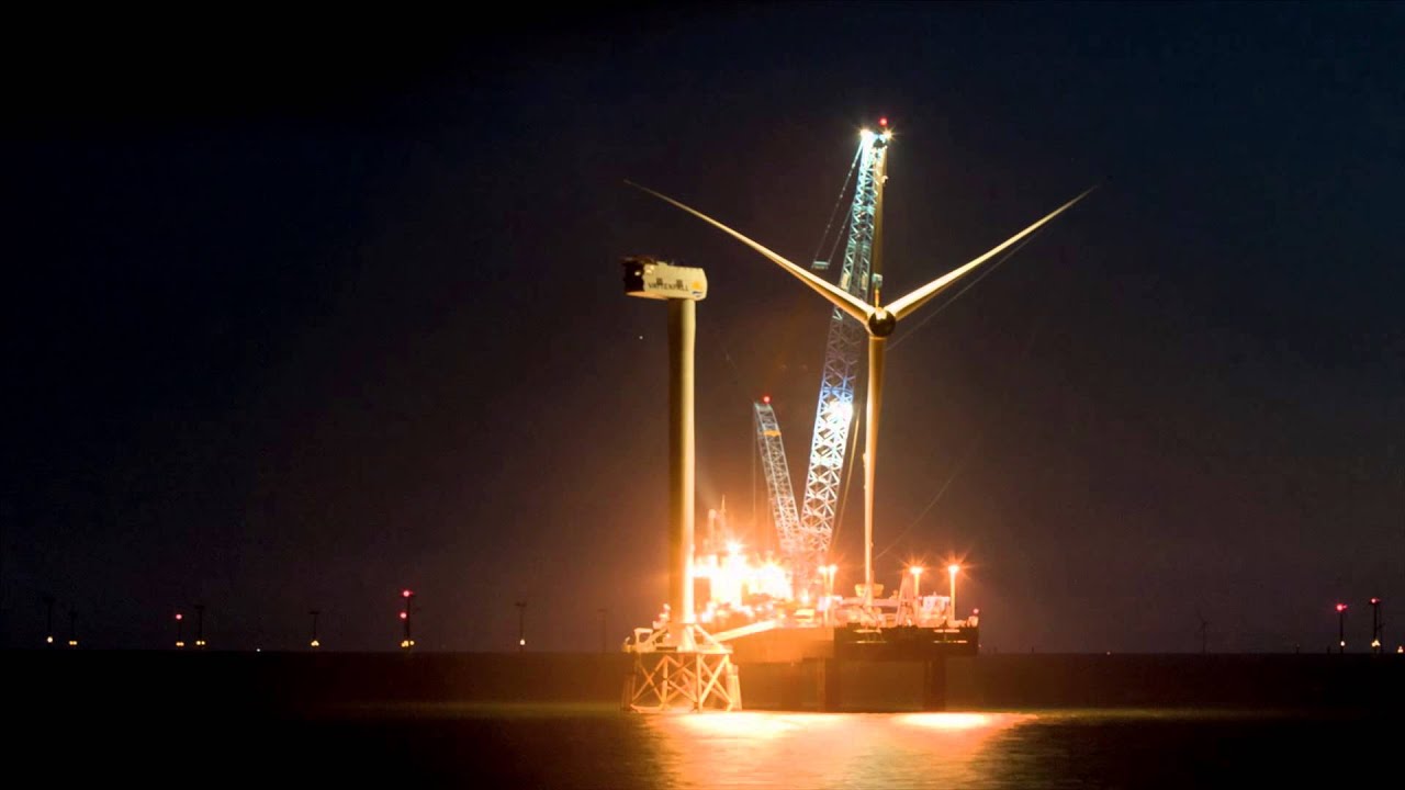 Turbine installation at Ormonde wind farm - Vattenfall - YouTube