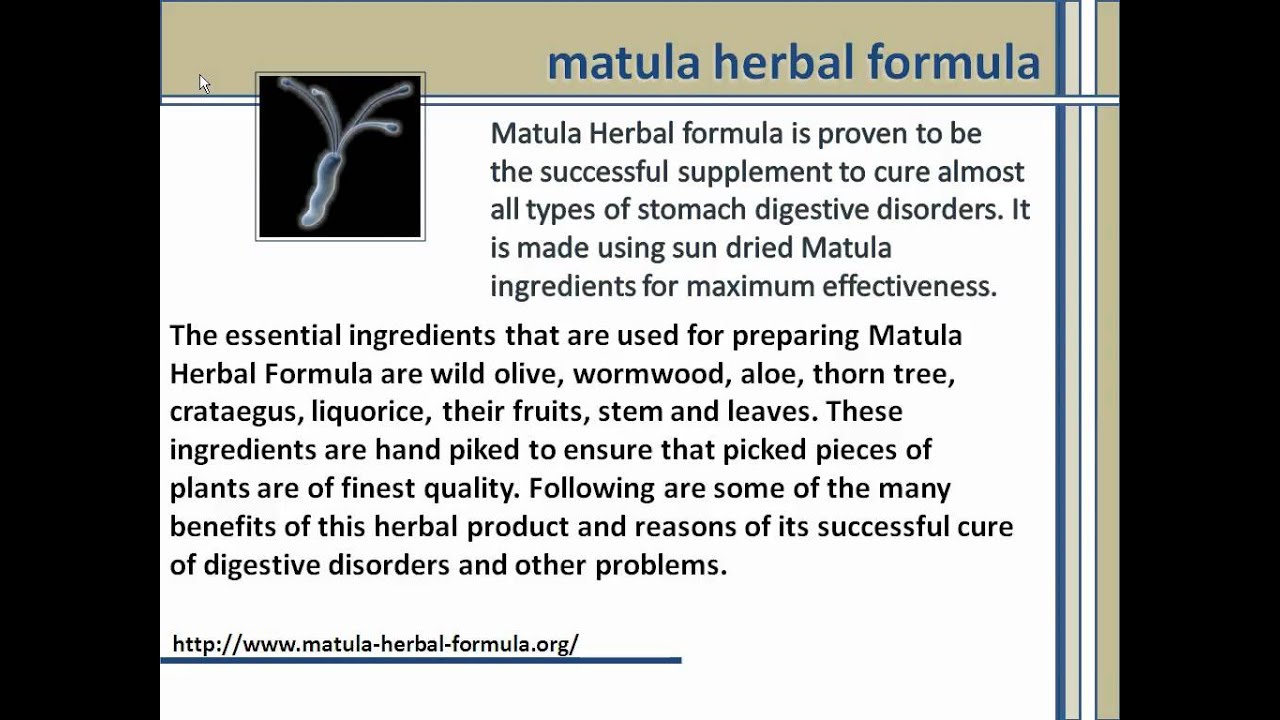 Matula Herbal Formula : What is Matula Herbal Formula? - YouTube