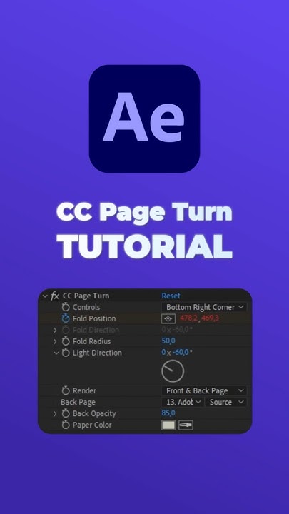 Create a Realistic Page Turn Effect in After Effects | CC Page Turn Tutorial 📖 - YouTube
