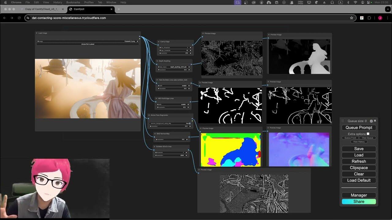 4 How to use ComfyUI generate line art depth map normal map and what i learned about review the ...