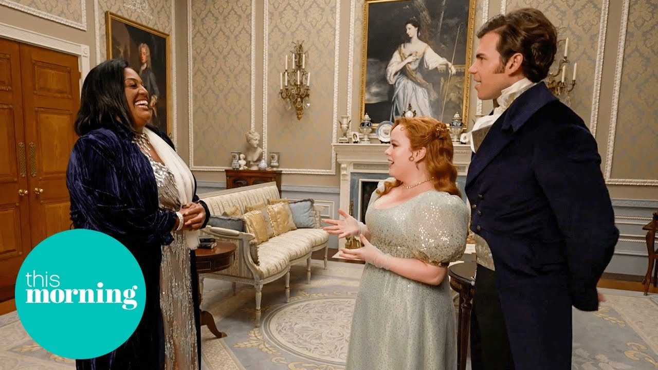 Alison Hammond Visits The Bridgerton Set With Nicola Coughlan & Luke ...