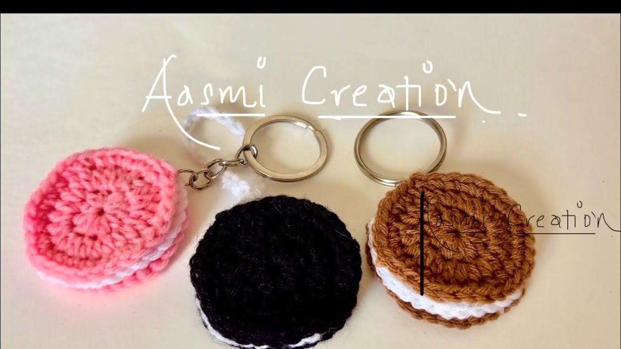 Crochet Oreo cookies keychain or bag charm for Beginners| step by step ...