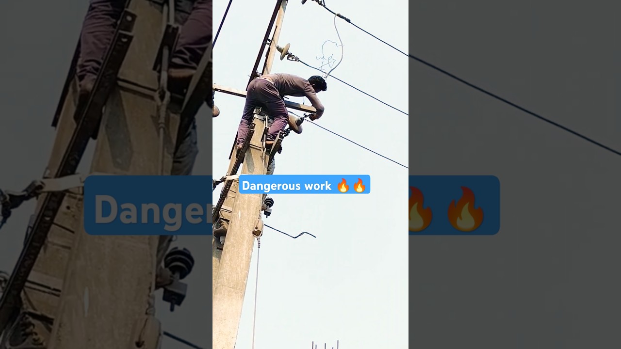 11 KV transmission line very dangerous work #electrician #electric # ...