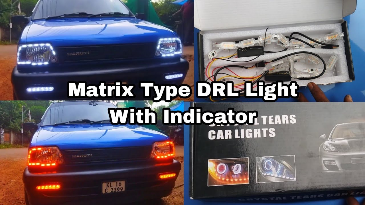 HOW TO INSTALL MATRIX TYPE DRL LIGHT ON MARUTI 800 - YouTube