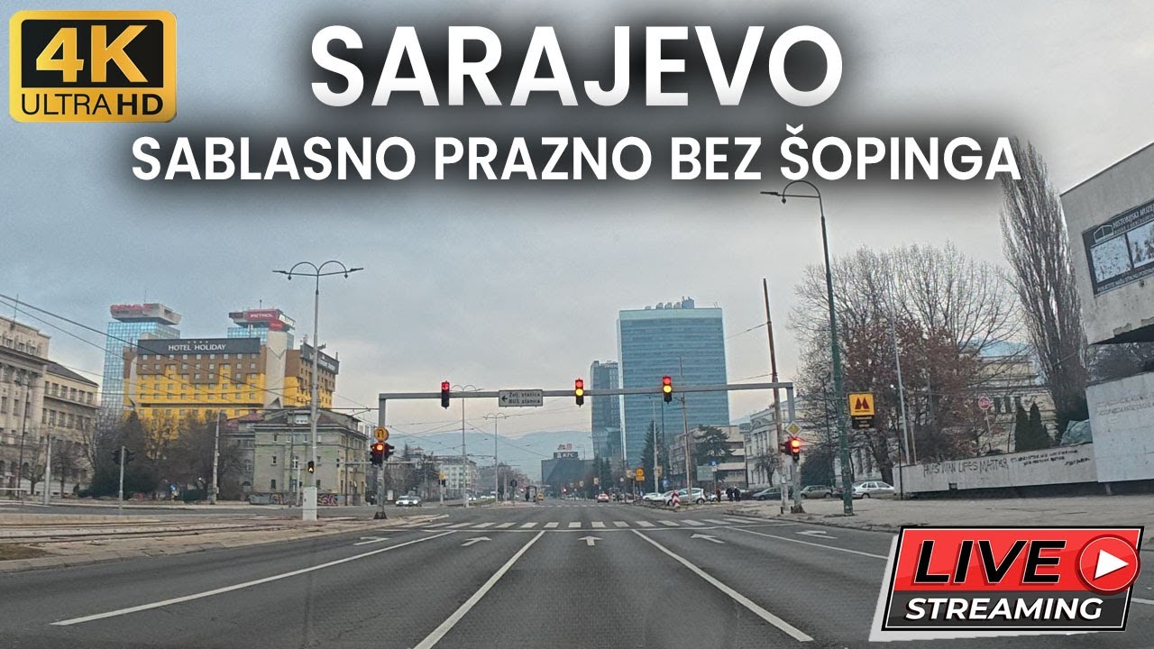 JUTARNJA VOŽNJA; Kroz Sablasno Prazno SARAJEVO bez nedjeljnog Šopinga ...
